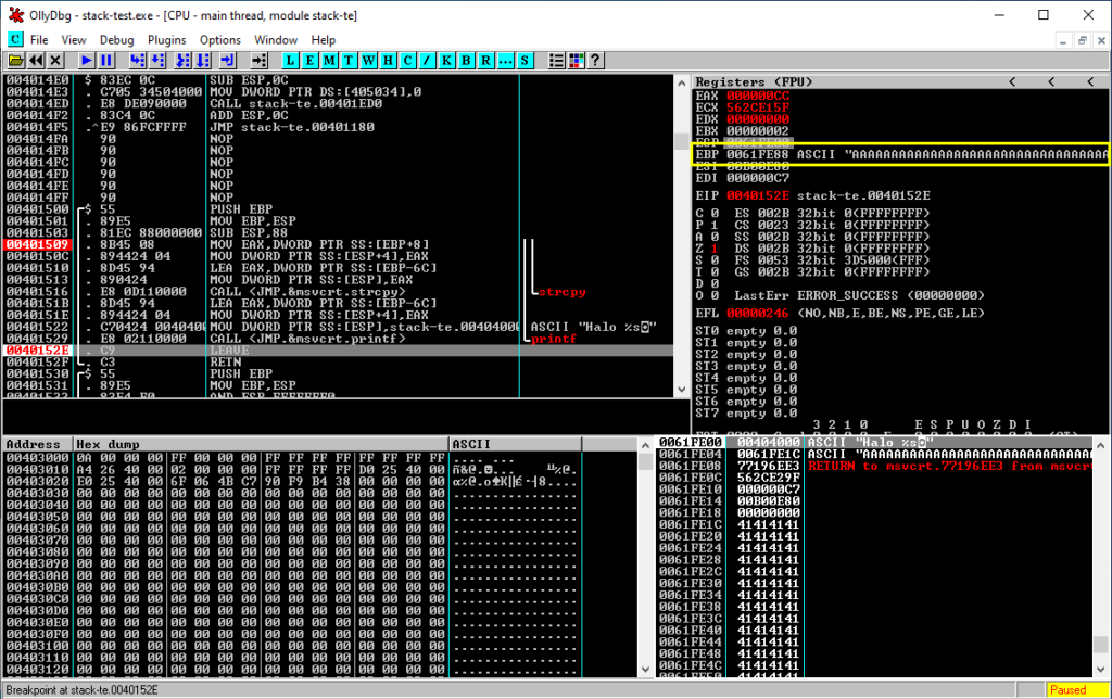 Membangun Eksploitasi Windows Bagian 3: Stack-based Overflow » modpr0be's Blog